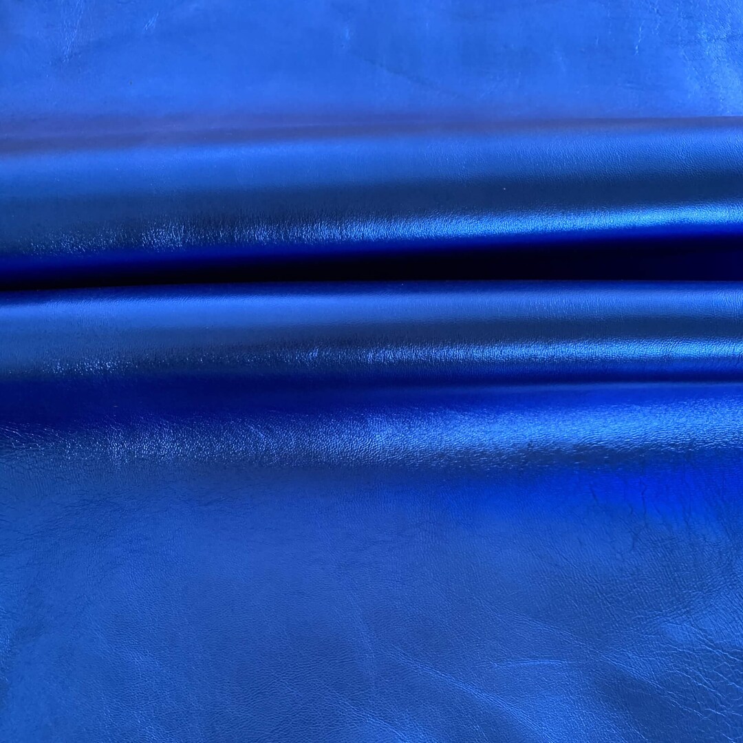 Metallic Blue Leather, Genuine Goatskin Hides, Bookbinding Cover, Soft ...