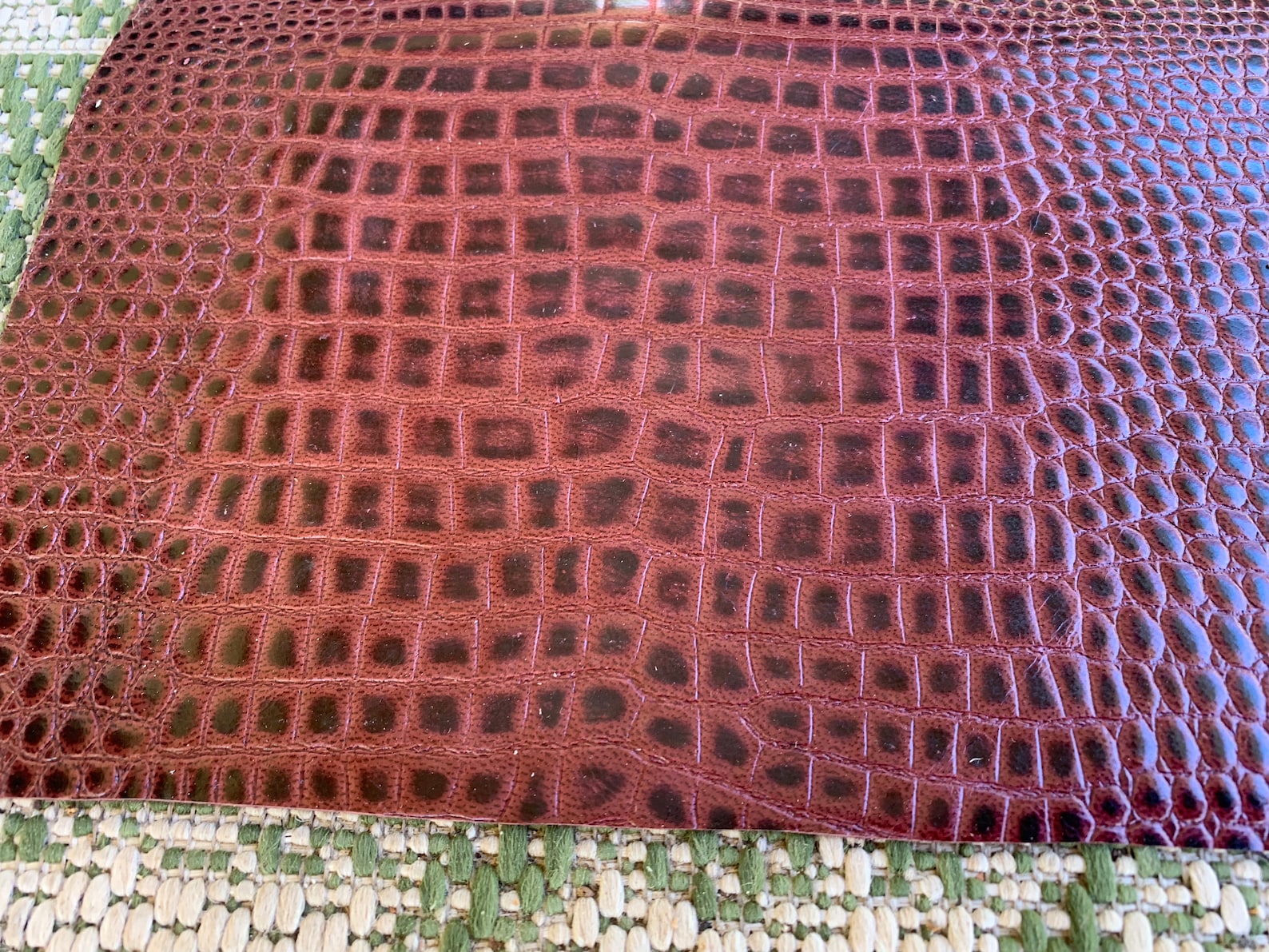 Burgundy Red Snakeskin Embossed Leather Hides, Crafts Arts Fabric ...