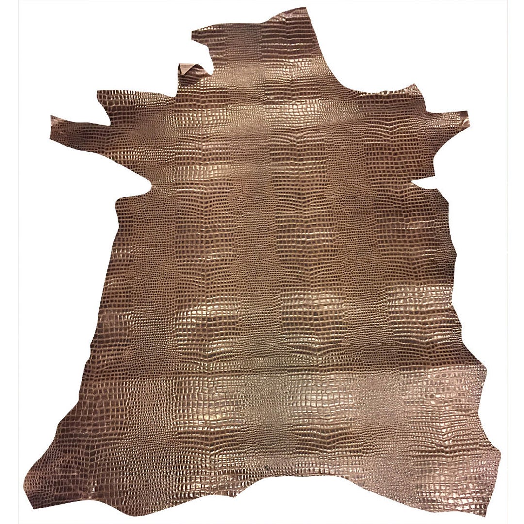 Brown Snakeskin Embossed Leather Hides. Luxurious, Durable, and Exotic ...