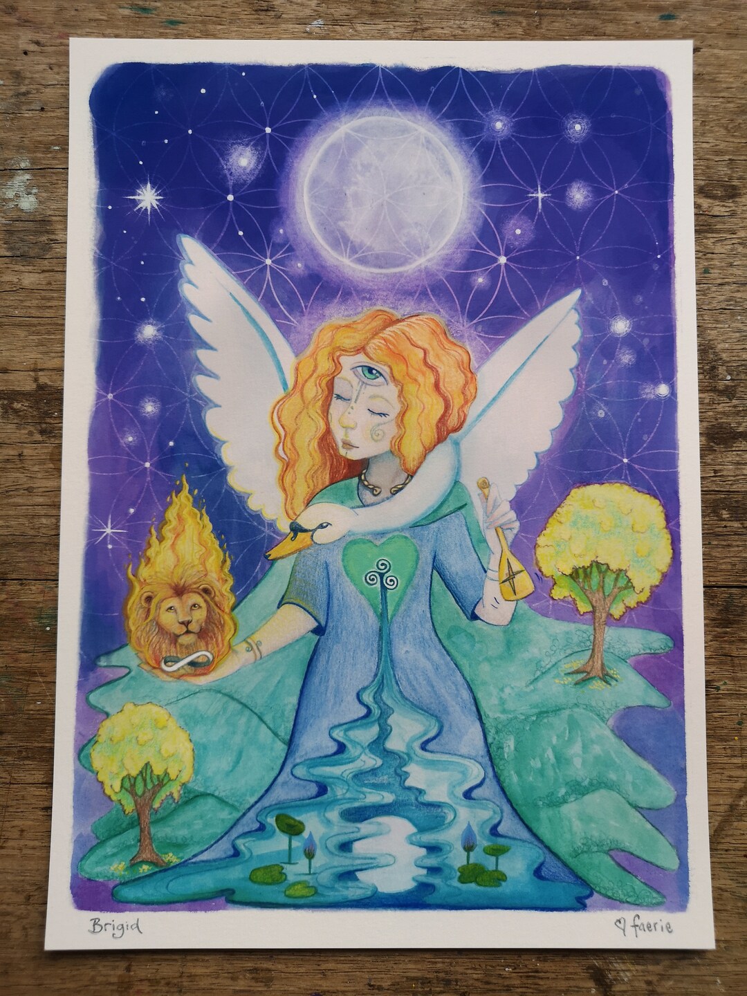 Brigid A4 Archival Artist Print by Faerie Sarah - Etsy