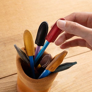 Leather Pencil Cap Basic(2pcs), Jumbo(2pcs), Pencil Protector - Etsy