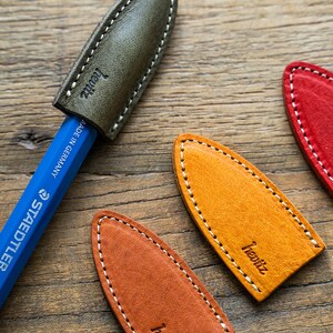 Leather Pencil Cap Basic(2pcs), Jumbo(2pcs), Pencil Protector - Etsy