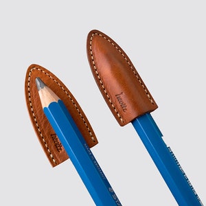 Leather Pencil Cap Basic(2pcs), Jumbo(2pcs), Pencil Protector - Etsy