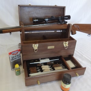 Solid Walnut Gun Cleaning Box - Etsy