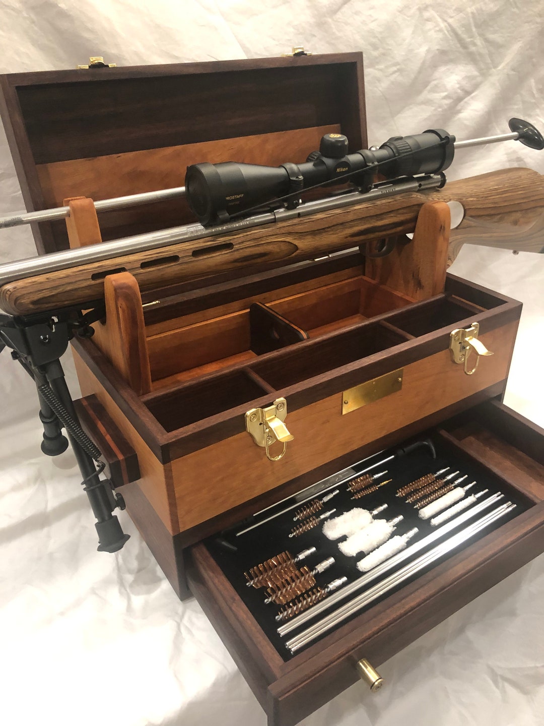 Cherry and Walnut Solid Gun Cleaning Box (SPECIAL ORDER) - Etsy