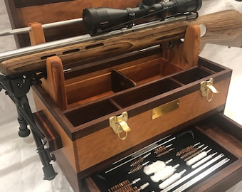 Oak and Walnut Wood Gun Cleaning Box (SPECIAL ORDER) - Etsy