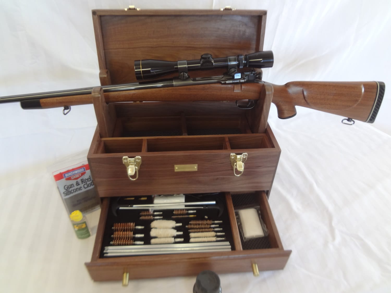 Solid Walnut Gun Cleaning Box - Etsy