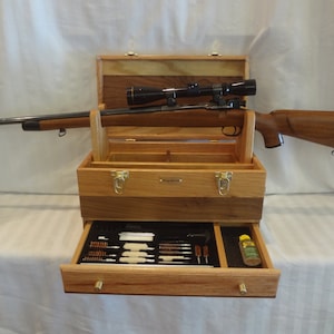 Oak and Walnut Wood Gun Cleaning Box (SPECIAL ORDER) - Etsy