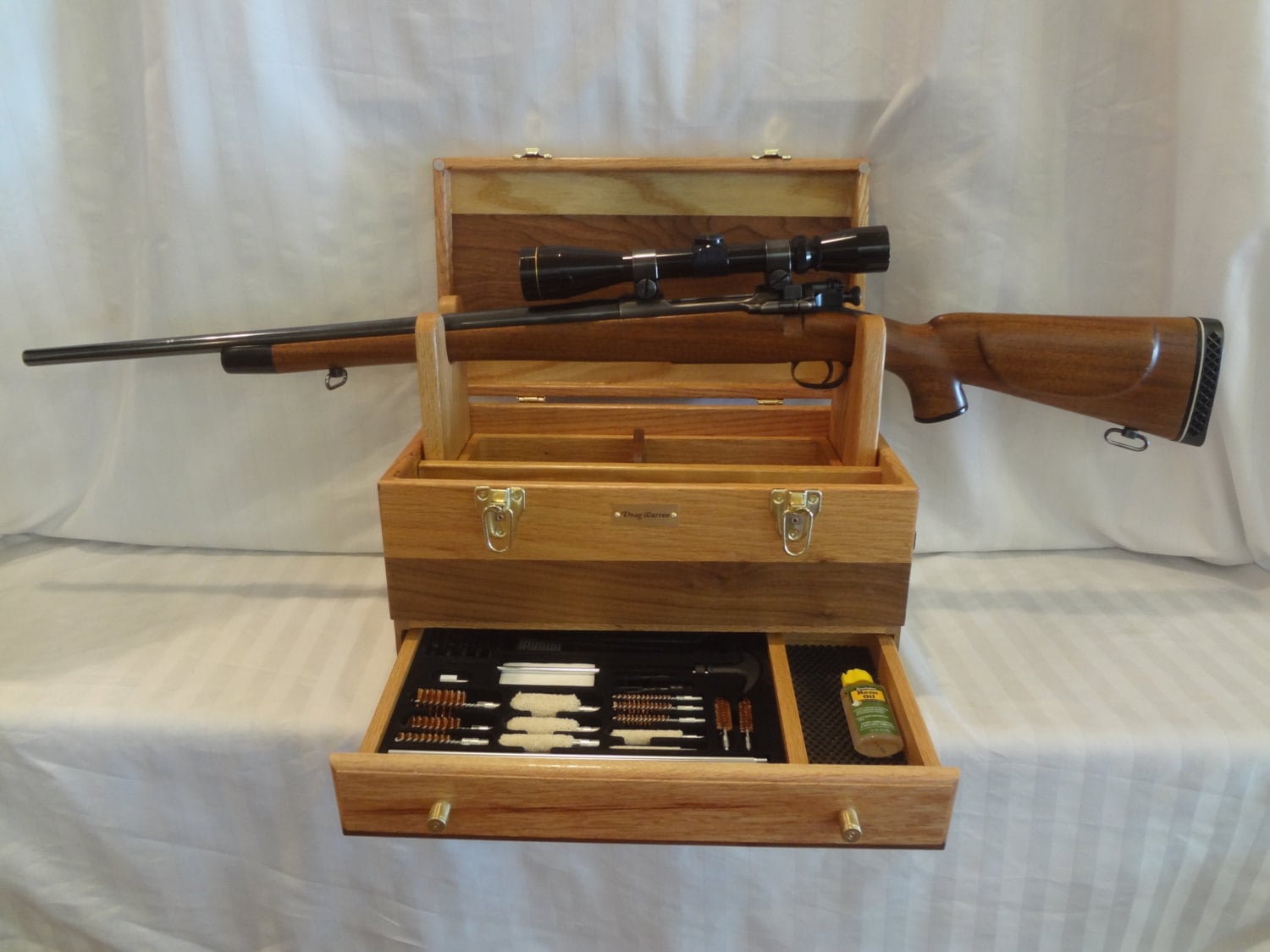 Oak and Walnut Wood Gun Cleaning Box (SPECIAL ORDER) - Etsy