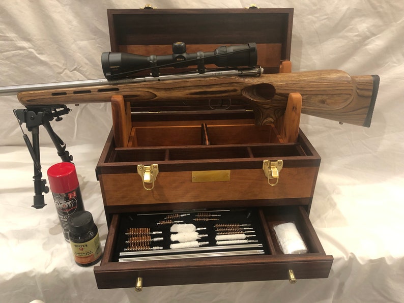 Cherry and Walnut Solid Gun Cleaning Box (SPECIAL ORDER) - Etsy