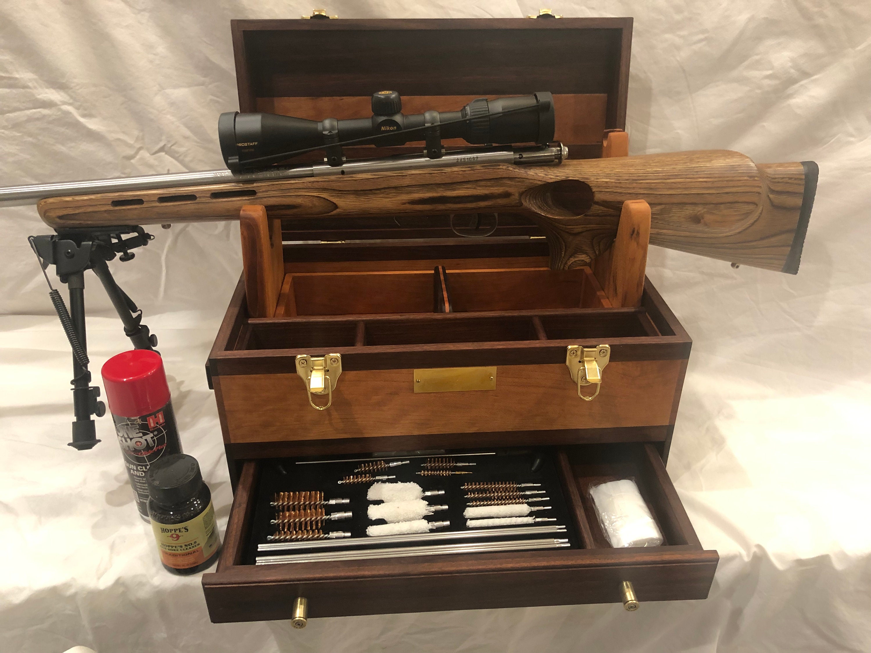 Cherry and Walnut Solid Gun Cleaning Box SPECIAL ORDER - Etsy