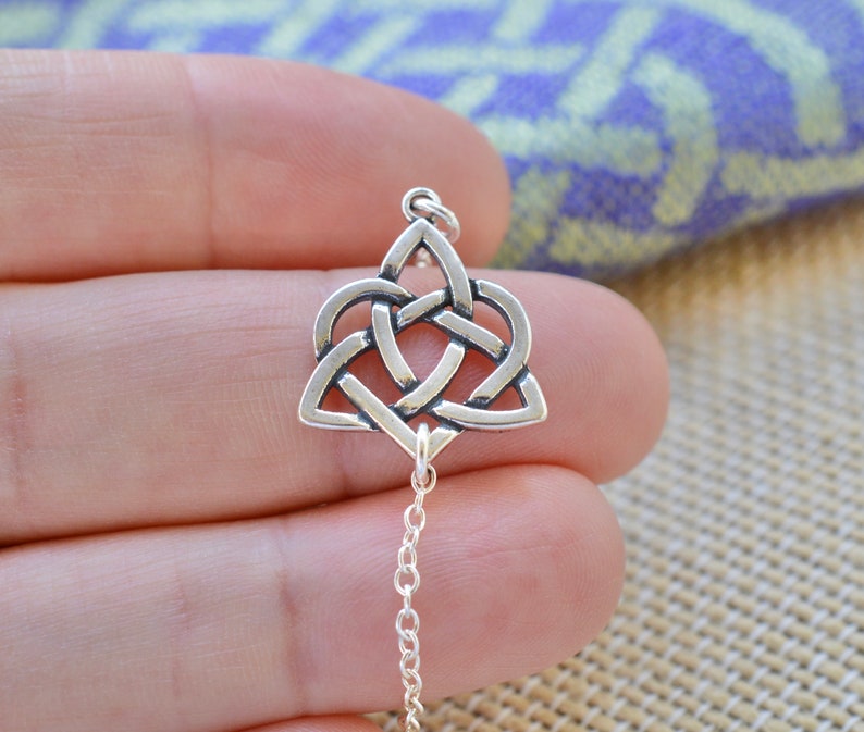 Petite Sister Knot Eternal Heart Solid Sterling Silver Bracelet - Etsy