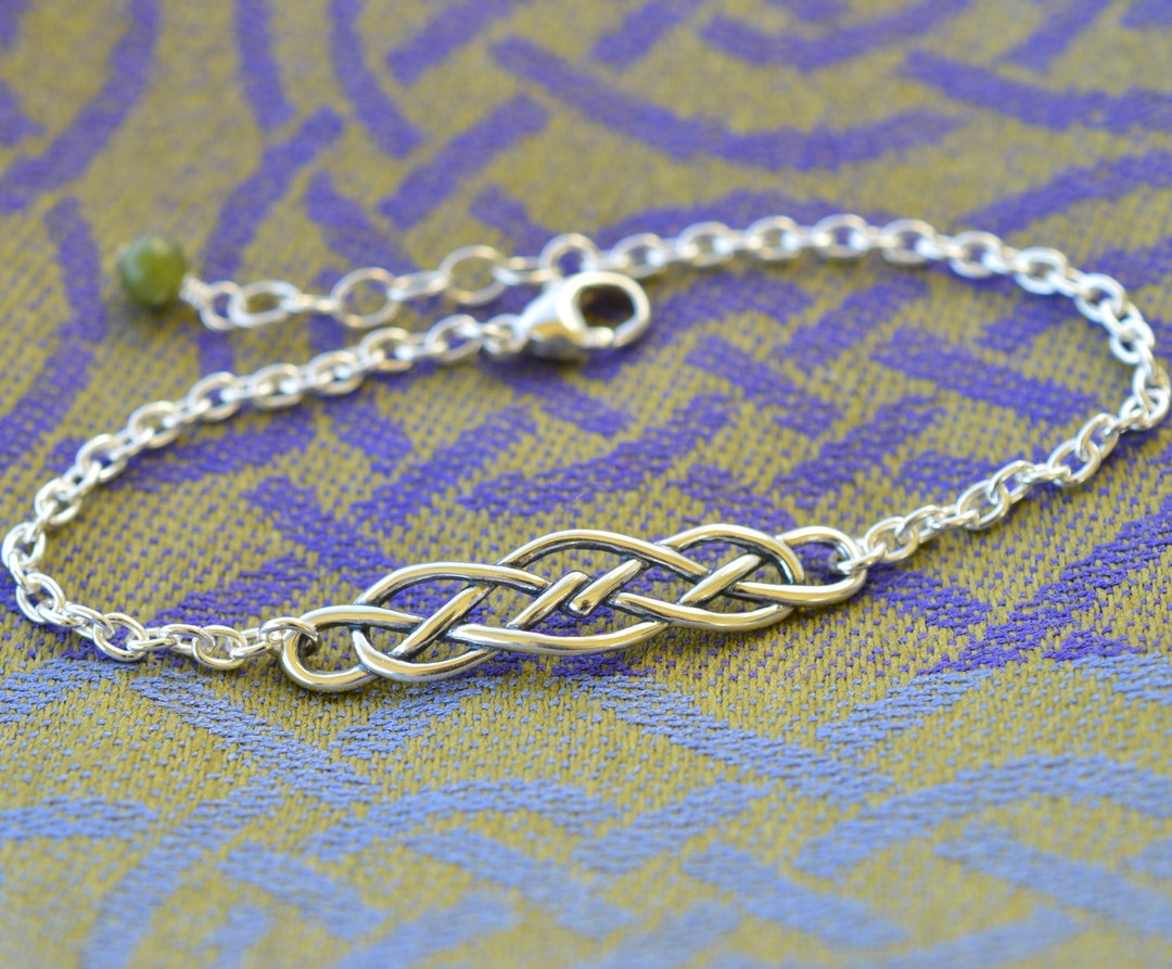Ring of Kerry Celtic Braid Sterling Silver Bracelet With Connemara ...