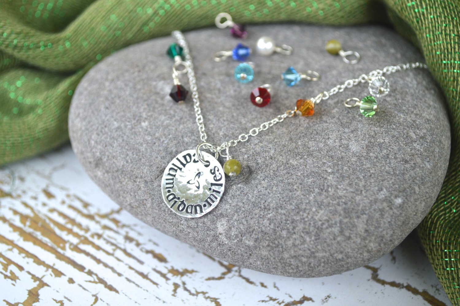 Irish Font Children's Names Personalized Pendant Necklace in Sterling ...