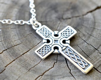 Silver Celtic Cross | Etsy