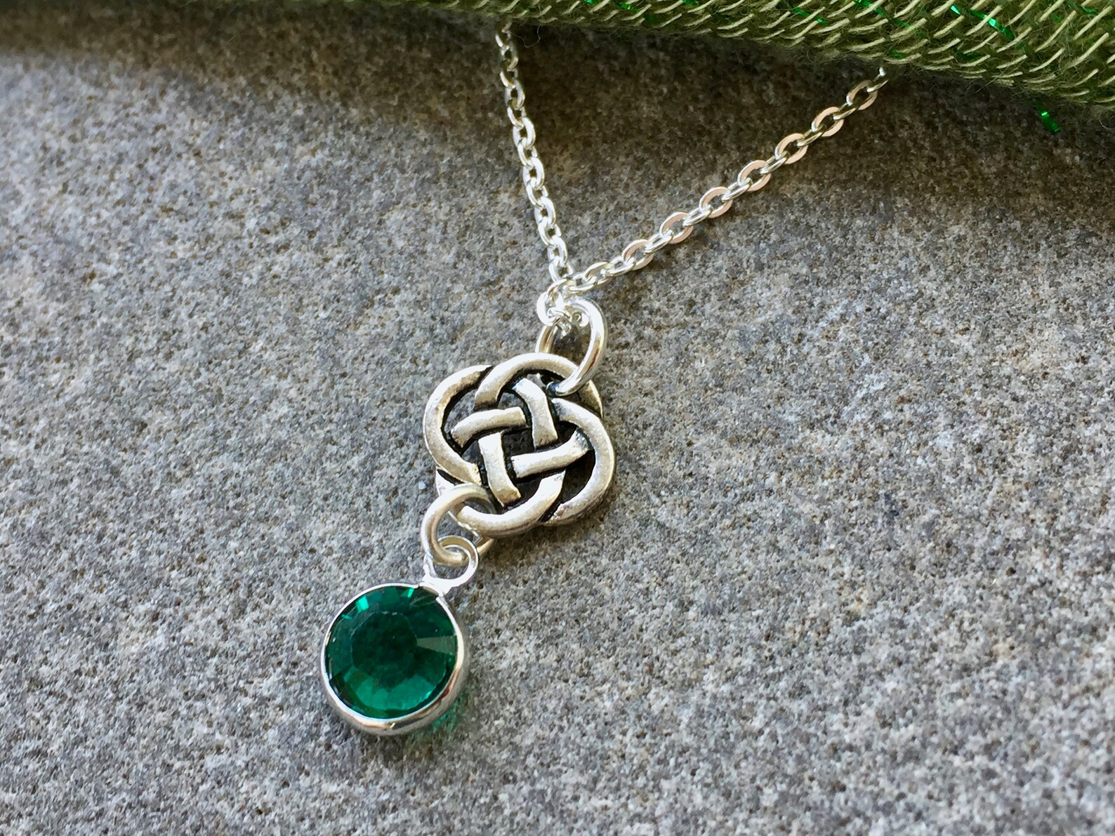 Eternal Celtic Knot Necklace With European Crystal Charm - Etsy