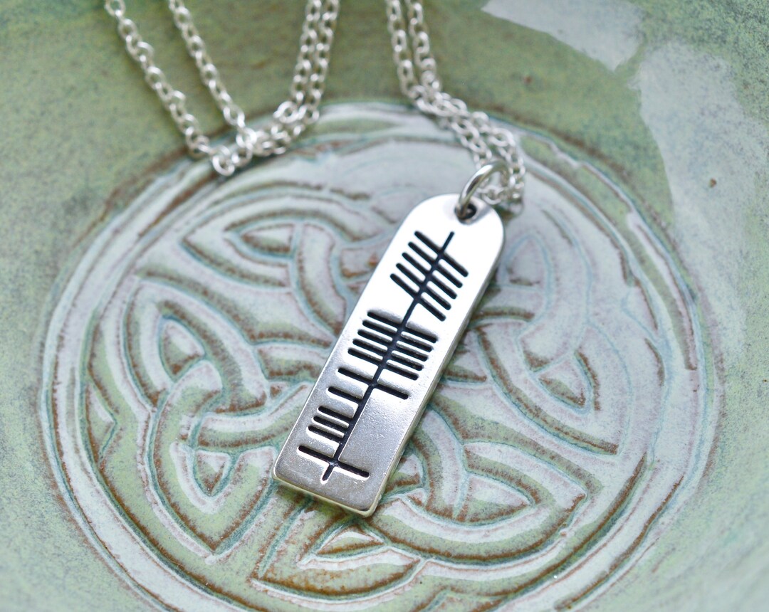 The Ogham 'athair' Father Stone Sterling Silver Necklace - Etsy