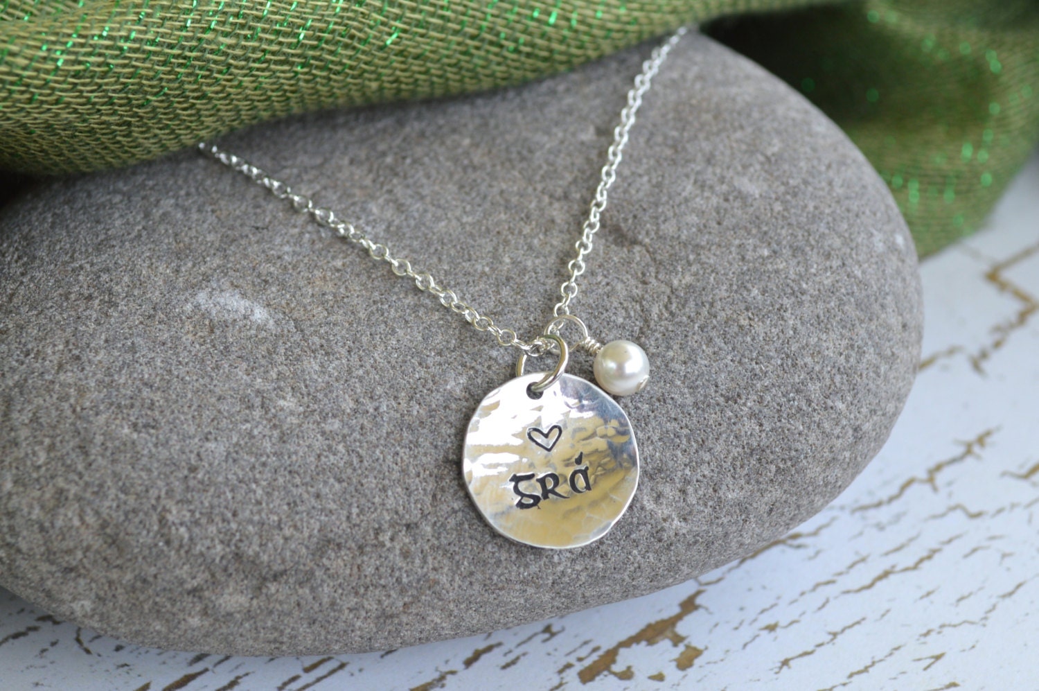 Love (in Gaelic) Grá Necklace in Sterling Silver With Birthstone or ...