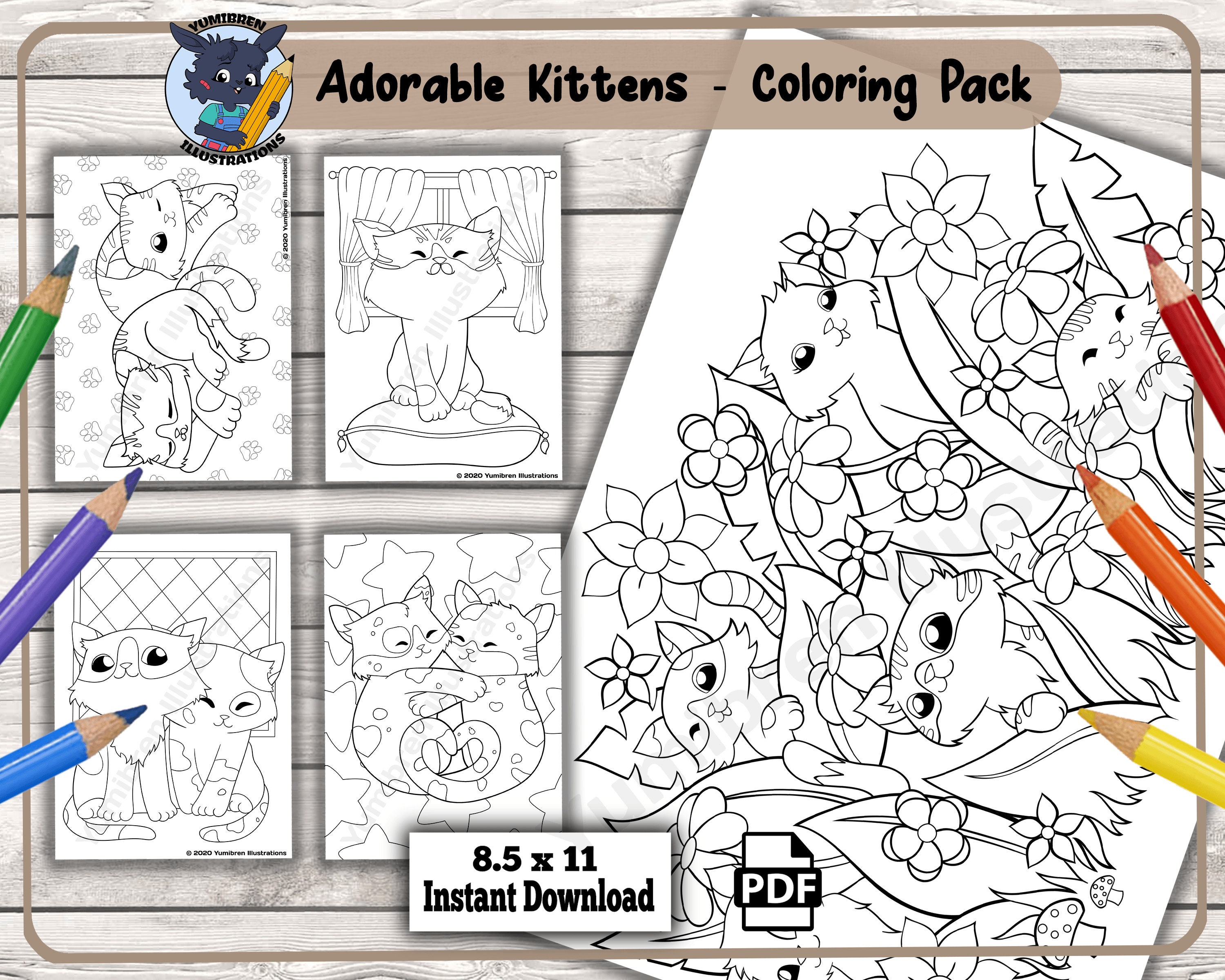 Feline Fun: Whimsical Kitty Coloring Pages for Kids and Cat Lovers - Etsy