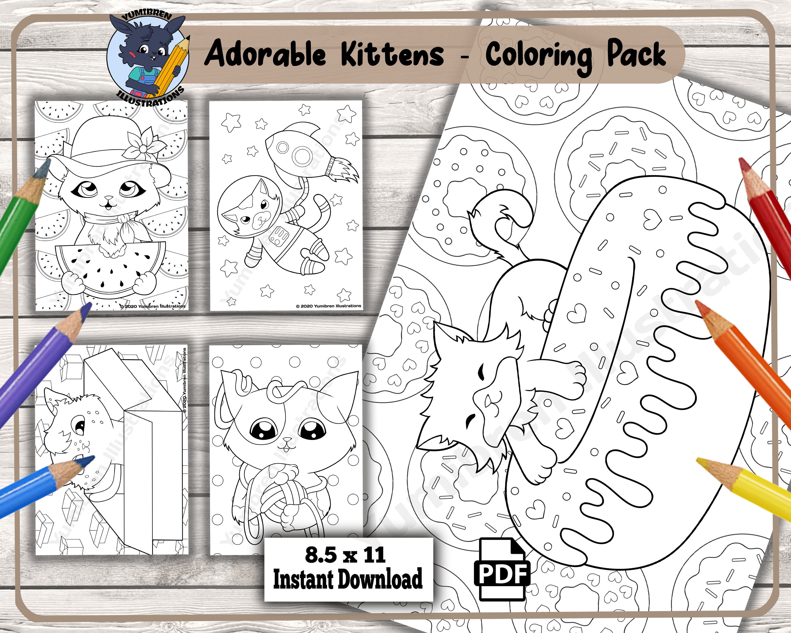 Feline Fun: Whimsical Kitty Coloring Pages for Kids and Cat Lovers - Etsy
