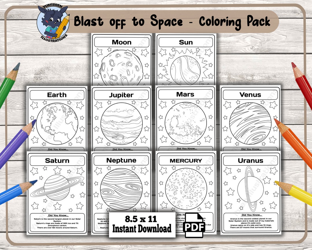 Discover the Wonders of the Universe: Planet-themed Coloring Pages With ...