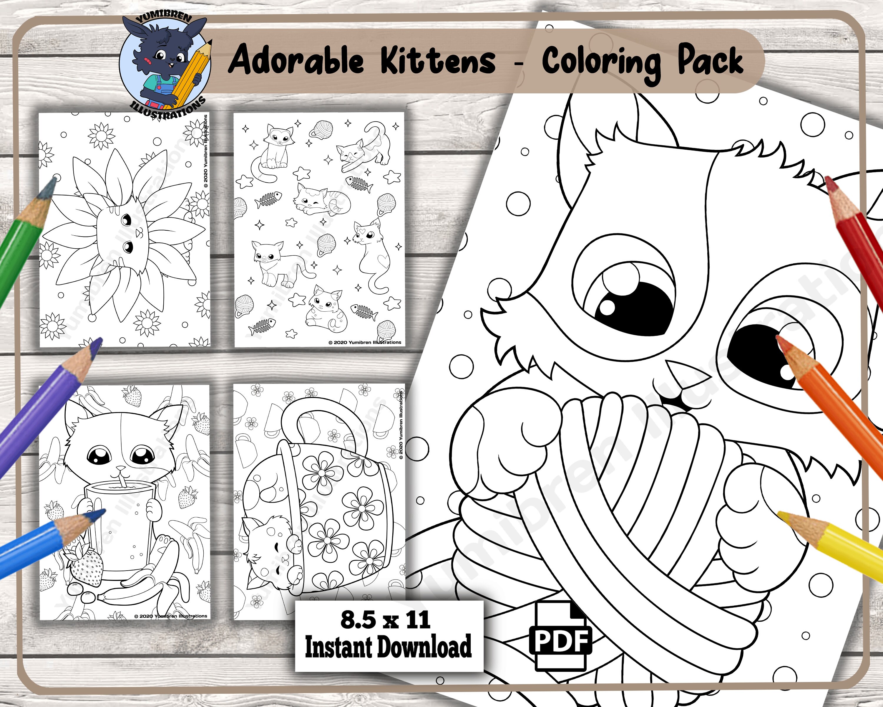 Feline Fun: Whimsical Kitty Coloring Pages for Kids and Cat Lovers - Etsy