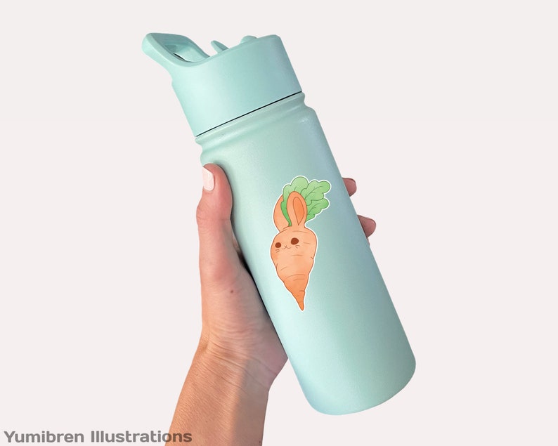 Hoppin' Healthy: Cute Bunny Carrot Sticker - Whimsical Veggie Delight ...