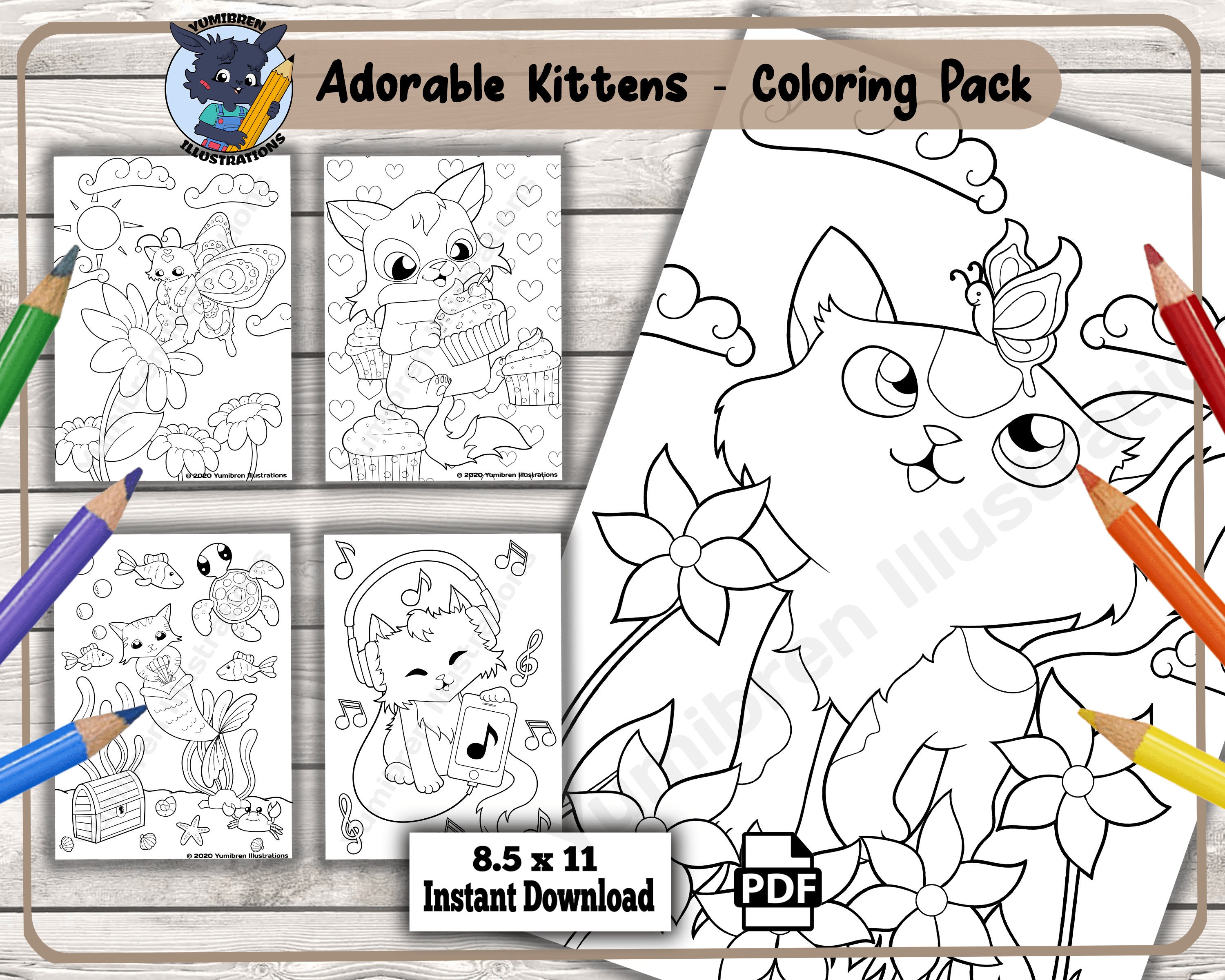 Feline Fun: Whimsical Kitty Coloring Pages for Kids and Cat Lovers - Etsy