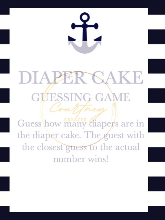 Diaper Cake Guessing Game - Etsy