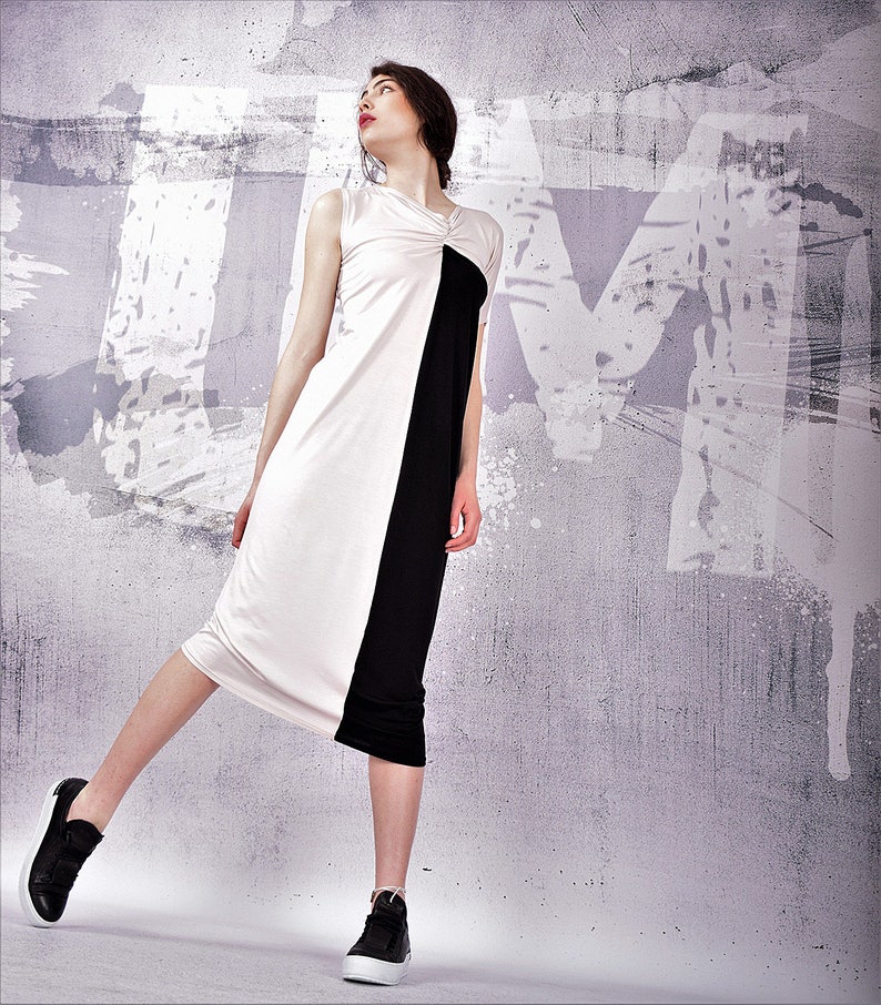 Dress Two Colors Dress Short Sleeves Dress Elegant Dress - Etsy