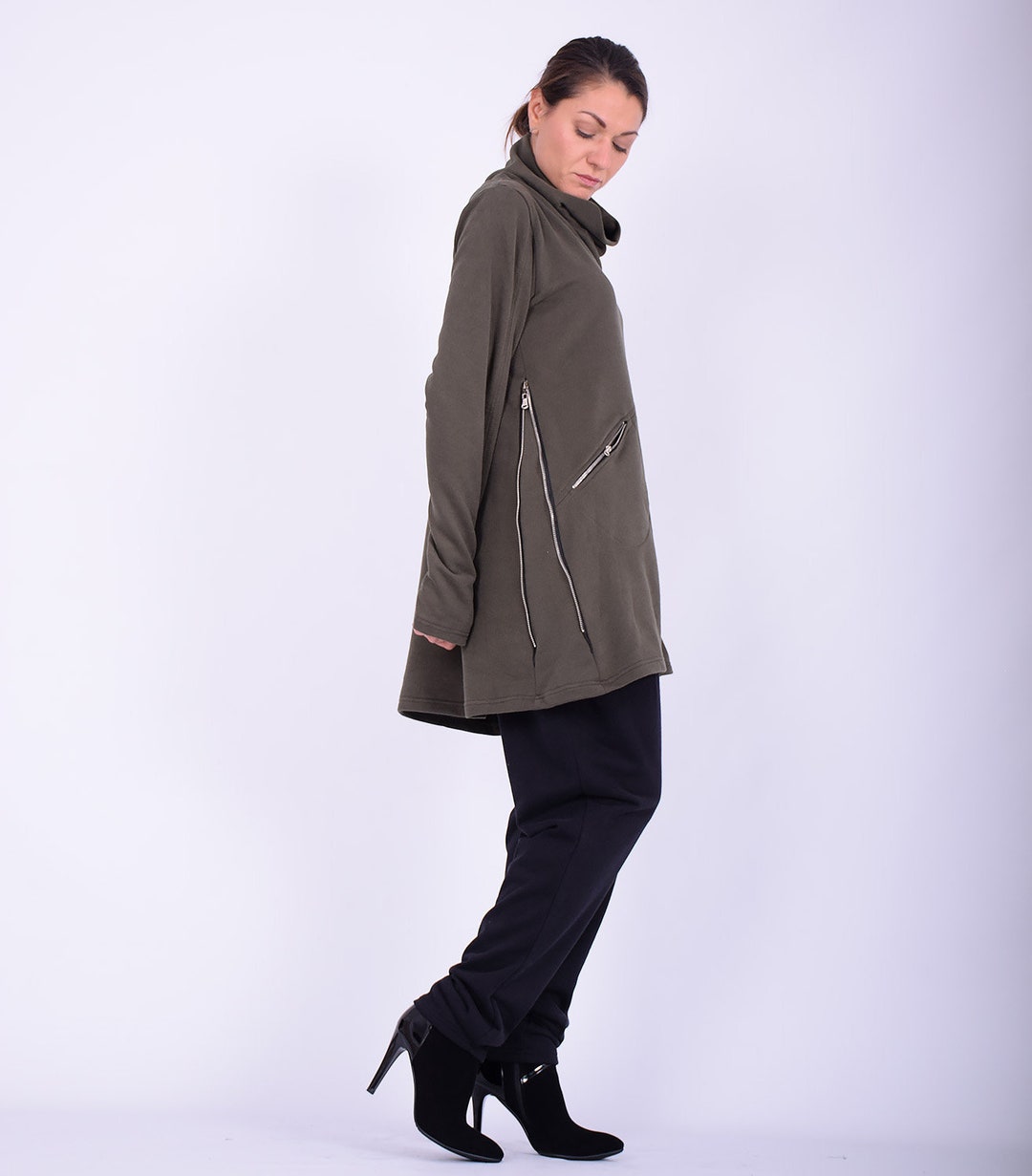 Sweatshirt Tunic, Custom Made Tunic,made to Measure Top,quilted Cotton ...