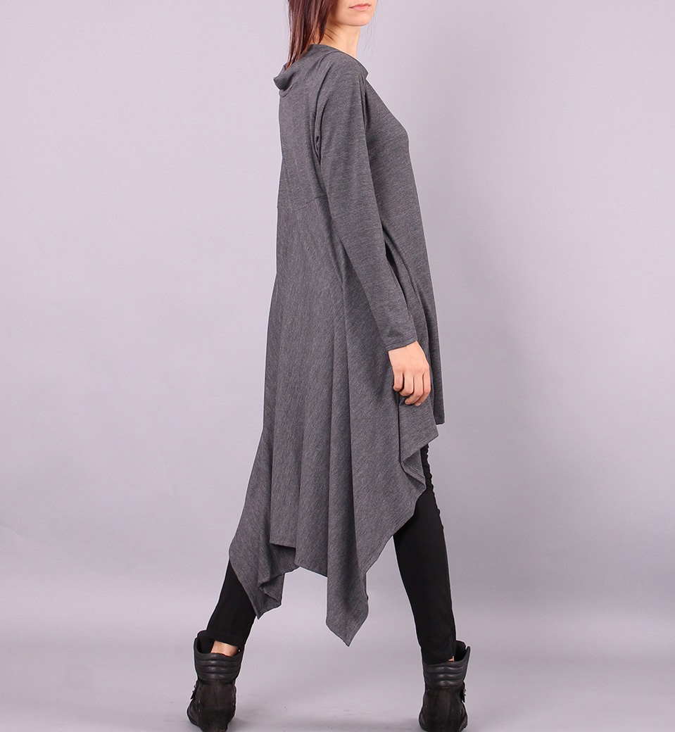 Long Tunic, Gray Long Sweater, Spring Tunic, Autumn Tunic, Plus Size ...