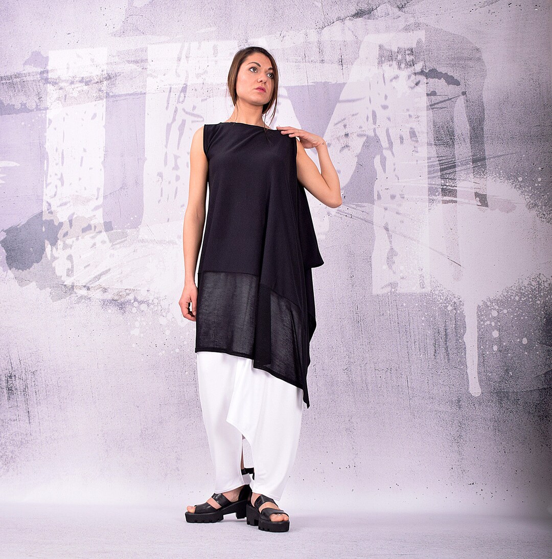 Tunic, Asymmetrical Tunic, Plus Size Tunic, Oversized Tunic, Black ...