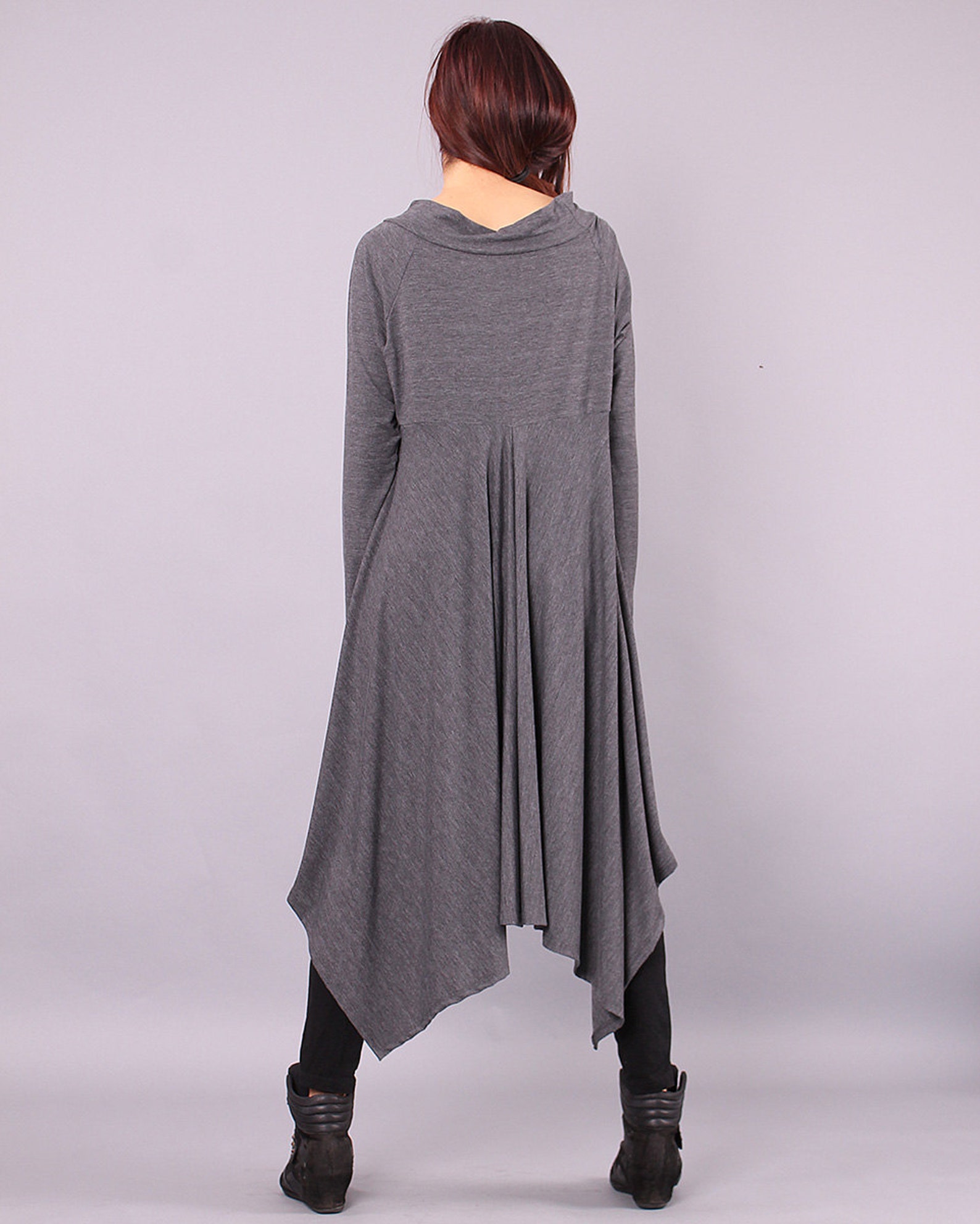 Long Tunic gray long sweater Spring tunic autumn tunic | Etsy