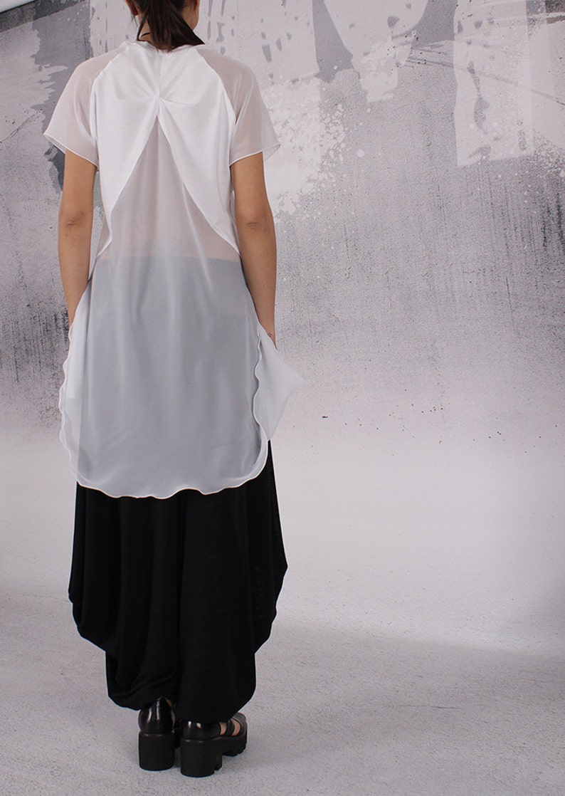 Tunic, White Tunic, Blouse Short Sleeves, White Tunic, White Top, Loose ...