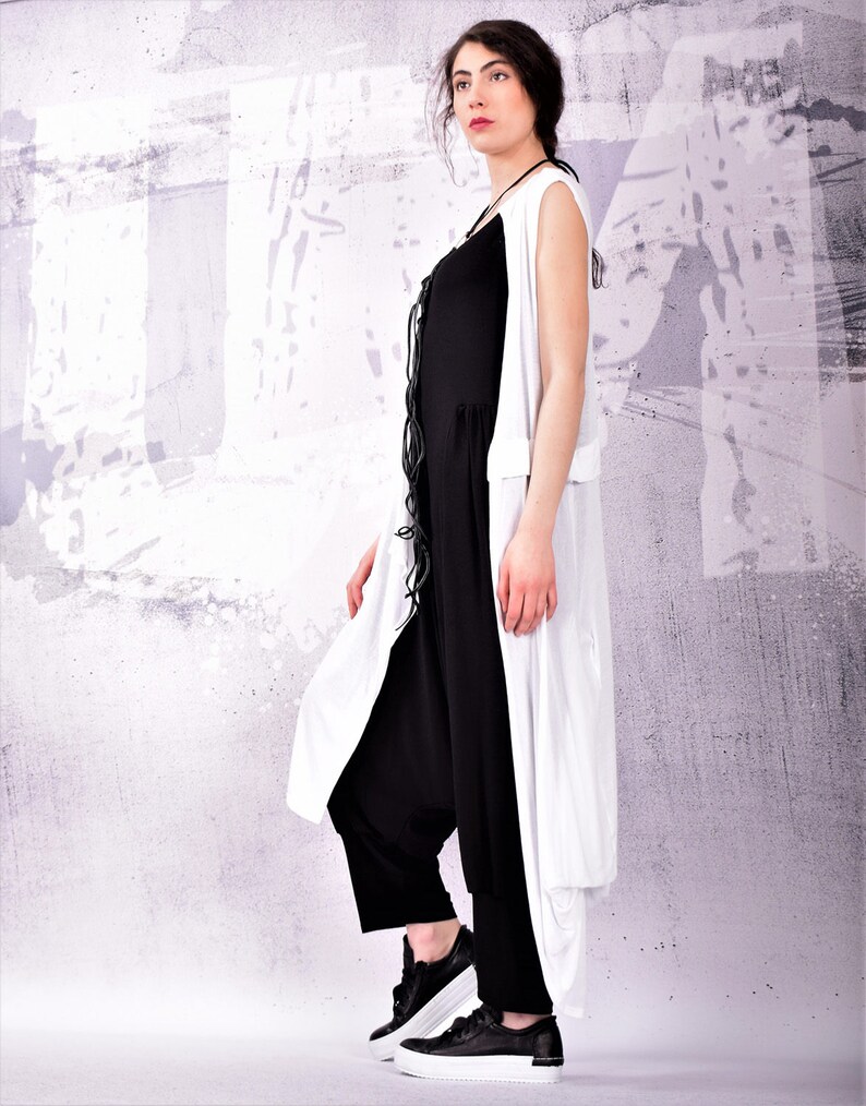 Vest Oversized White Vest Wrap Top Long Vest Oversize - Etsy