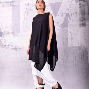 Tunic, Asymmetrical Tunic, Plus Size Tunic, Oversized Tunic, Black ...