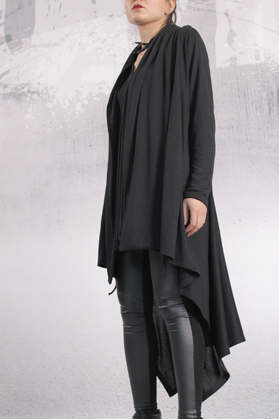 Vest, Asymmetric Vest, Asymmetric Cardigan, Woman Vest, Black Vest,plus ...