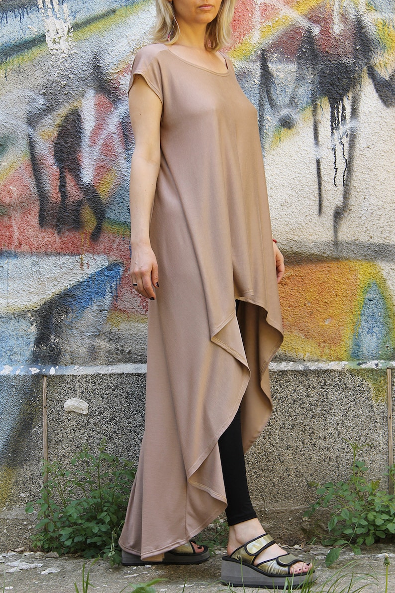 Tunic, Asymmetric Loose Tunic, Sleeveless Long Top, Tunic Dress by ...