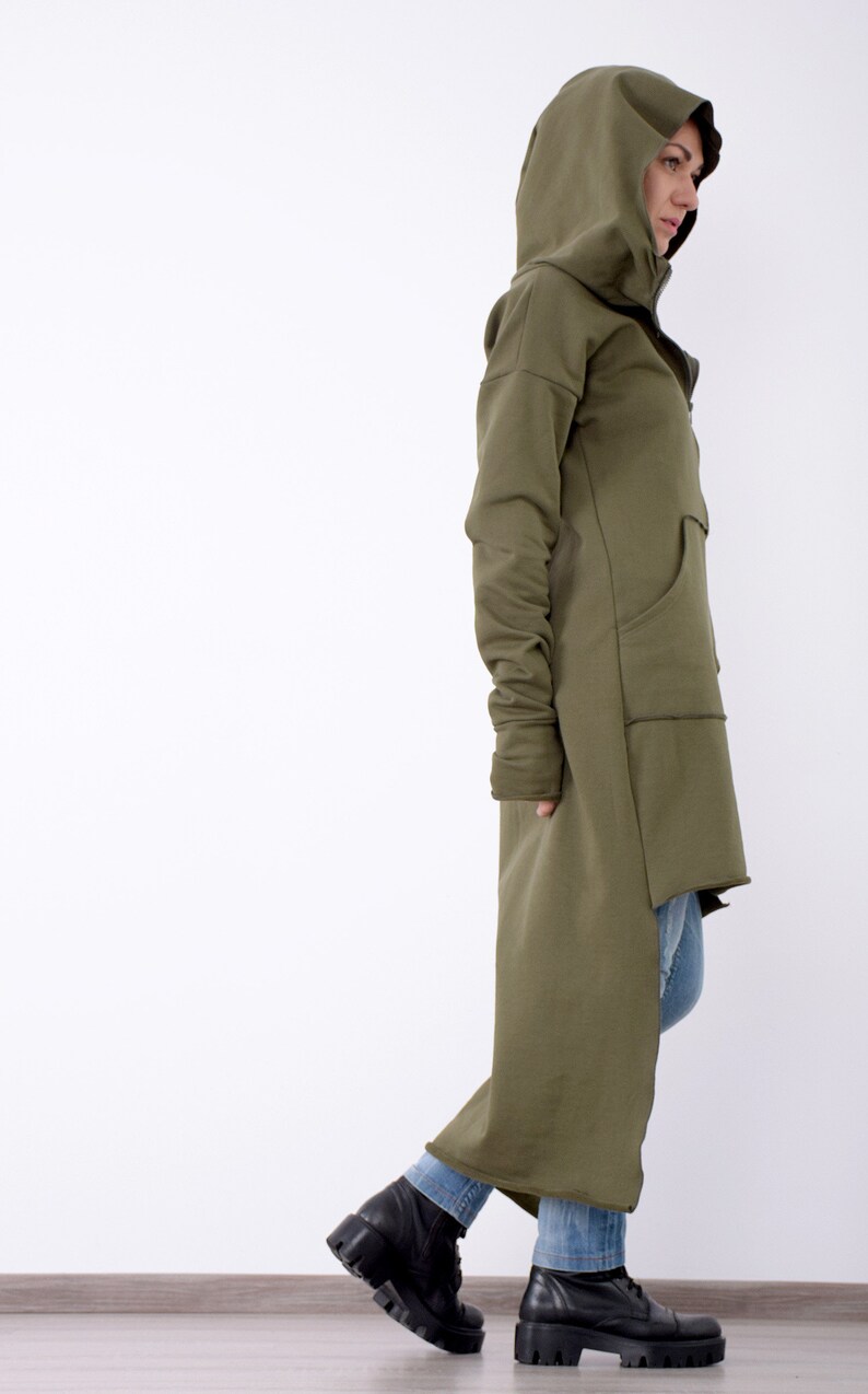 Extra Long Sweatshirt, Coat With Pockets, Long Sleeved Jacket ...