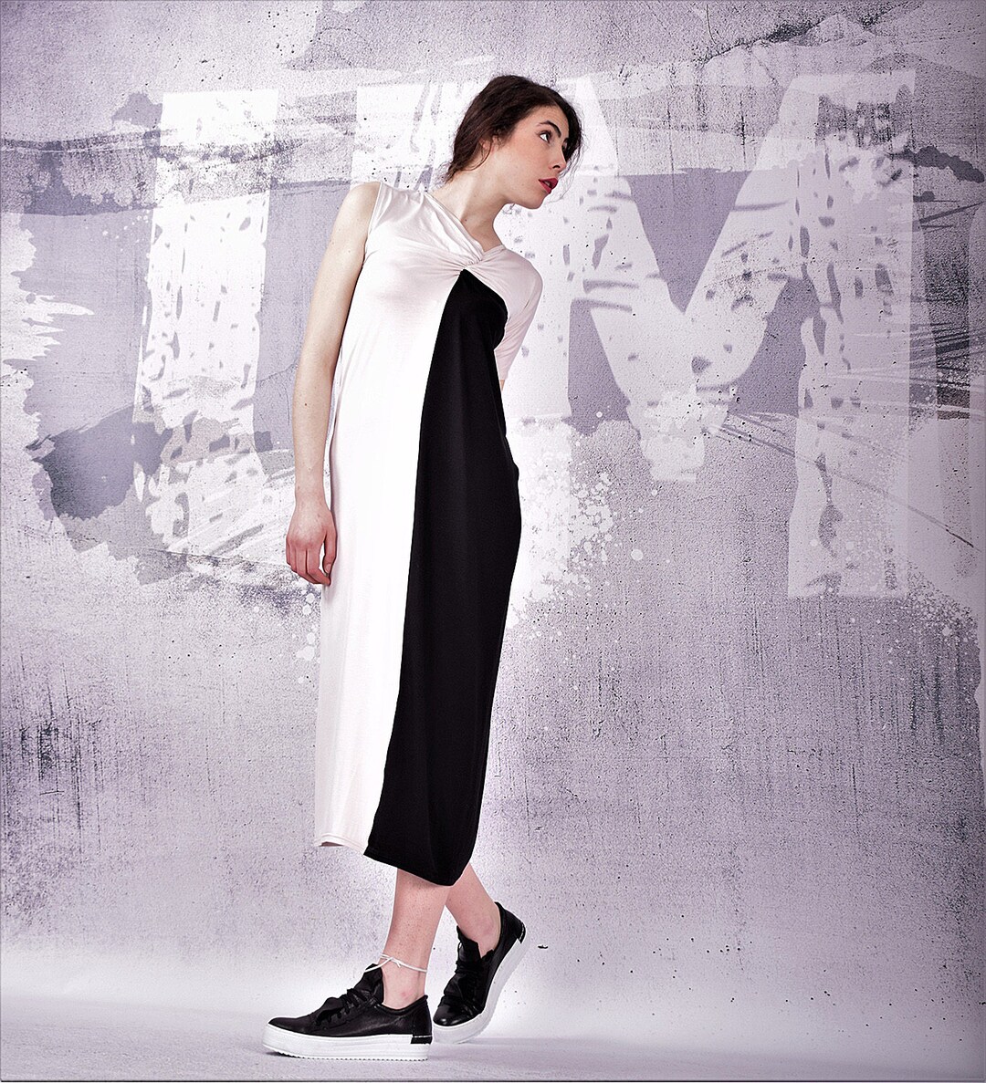 Dress, Two Colors Dress, Short Sleeves Dress, Elegant Dress, Maxi Dress ...