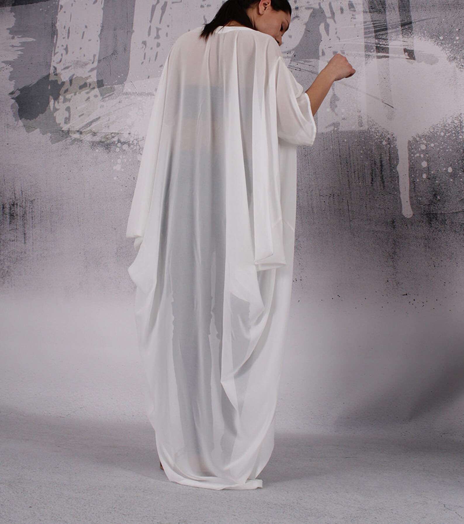 Tunic, Ivory Extravagant Loose Long Asymmetrical Tunic, Plus Size Tunic ...