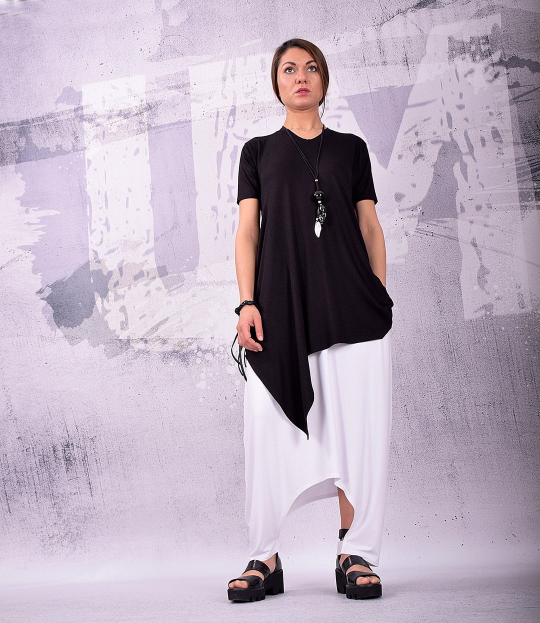 Tunic, Asymmetrical Tunic, Plus Size Tunic, Oversized Tunic, Black ...