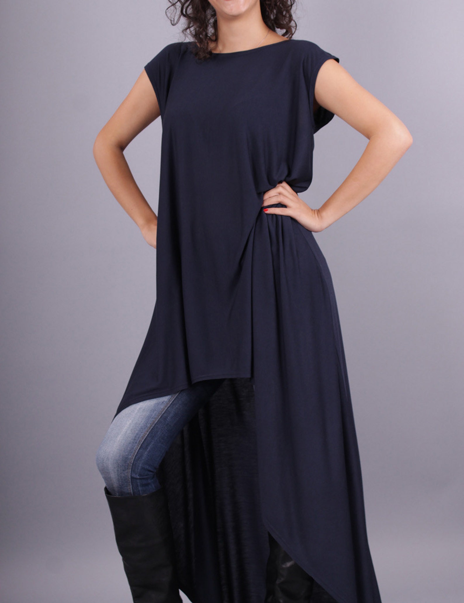 Tunic Asymmetric Loose Tunic Sleeveless Long Top Tunic - Etsy