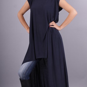Tunic, Asymmetric Loose Tunic, Sleeveless Long Top, Tunic Dress by ...