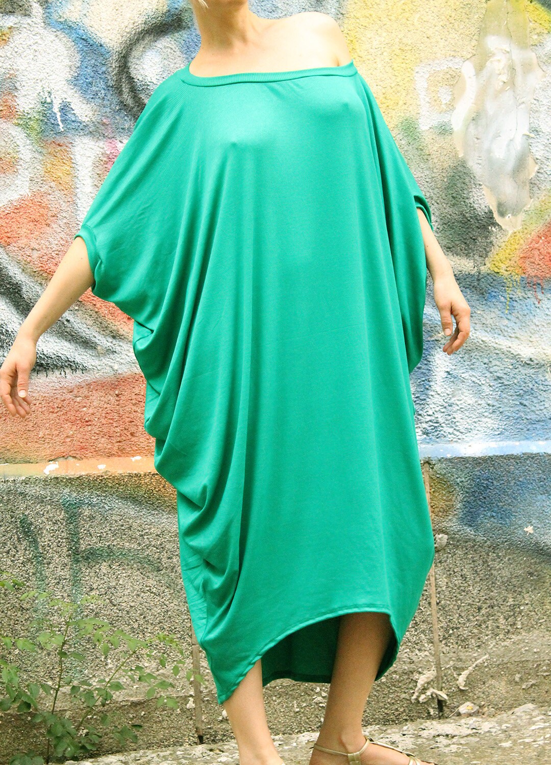 Dress / Loose Dress / Maxi Dress / Black Extravagant Asymmetric Dress ...