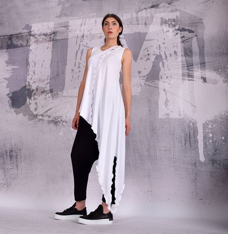 Tank Top, White Tunic, White Top, Casual Top, Sleeveless Top ...