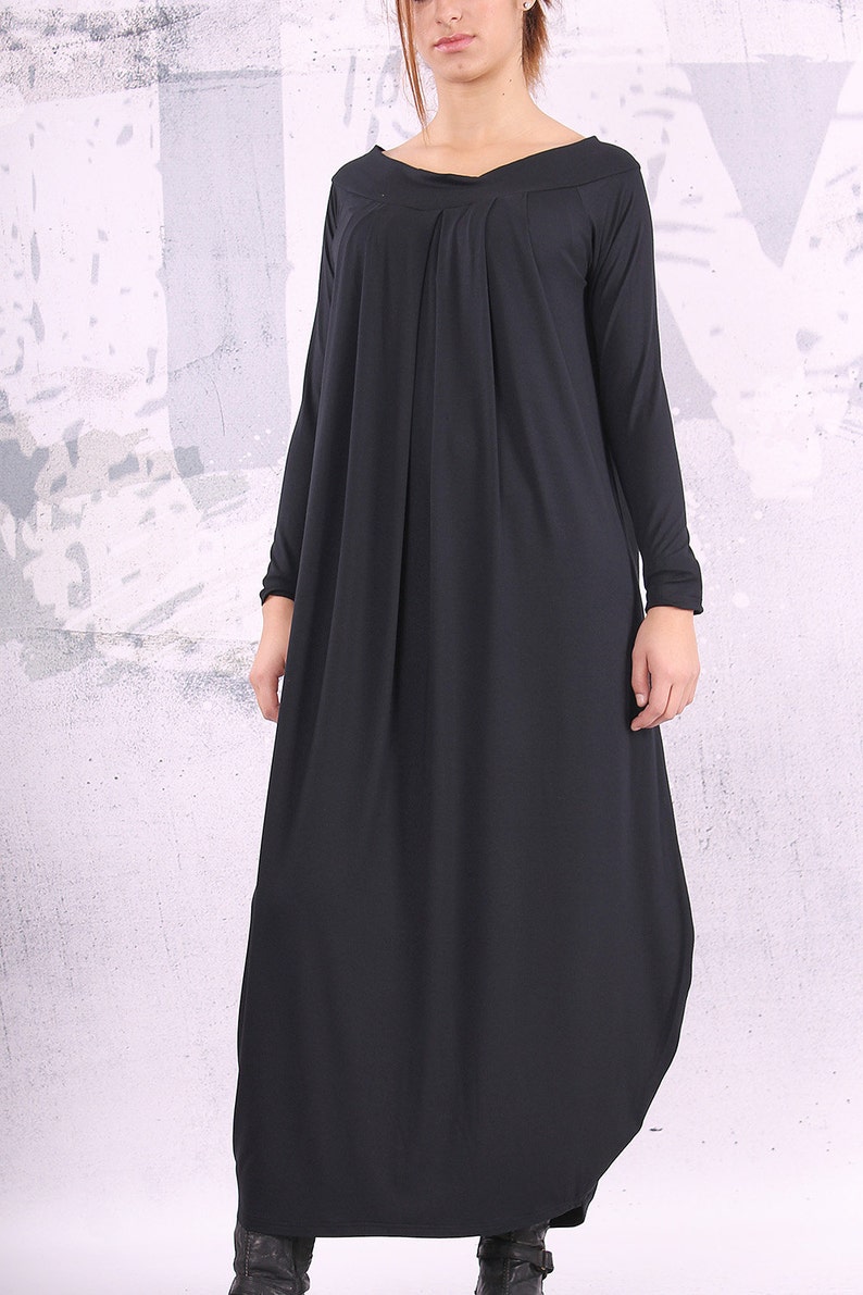 Black Loose Maxi Dress, Plus Size Dress, Oversize Dress, Long Dress ...