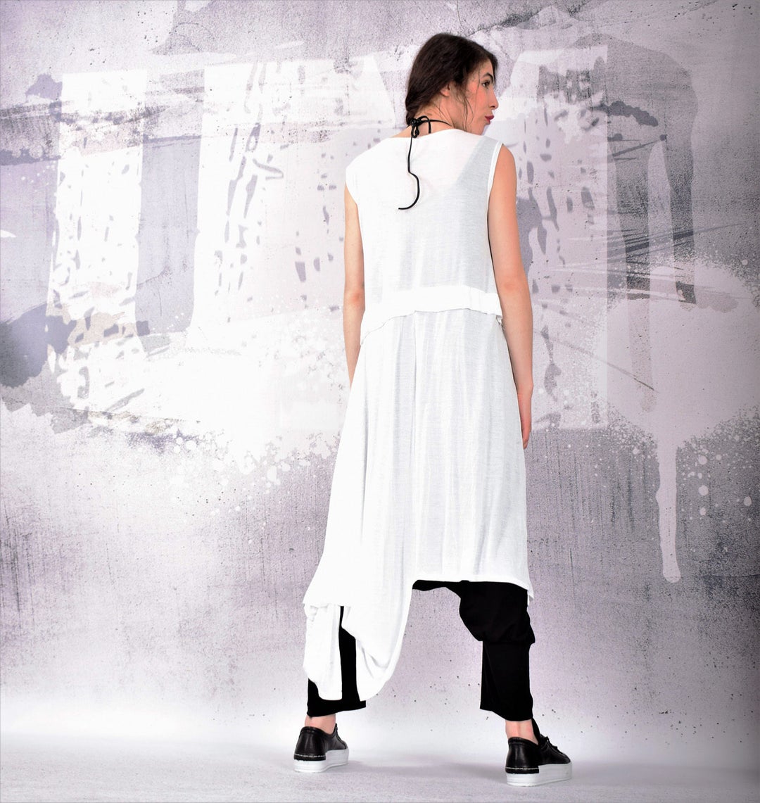 Vest, Oversized White Vest, Wrap Top, Long Vest, Oversize Vest ...