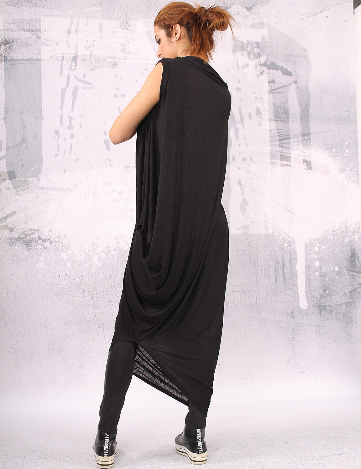 Black Extravagant Asymmetrical Tunic Dress Plus Size Tunic | Etsy